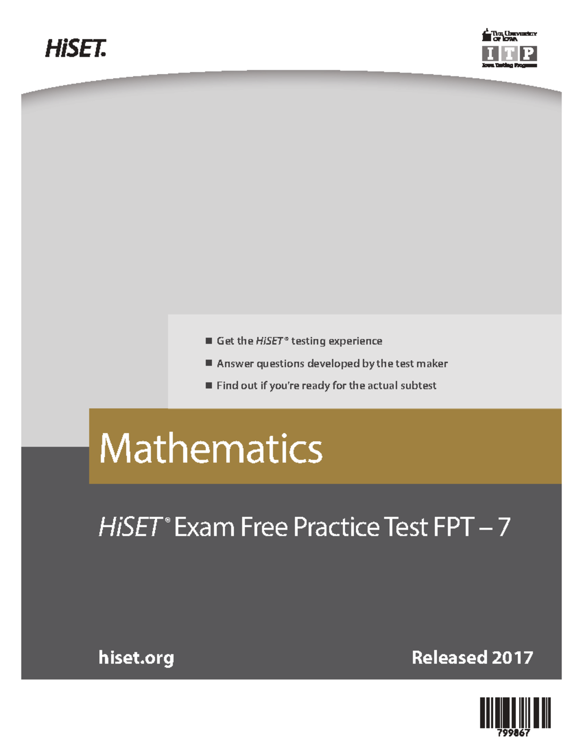 HiSET Mathematics FPT 7 practice test and answer key - Studocu