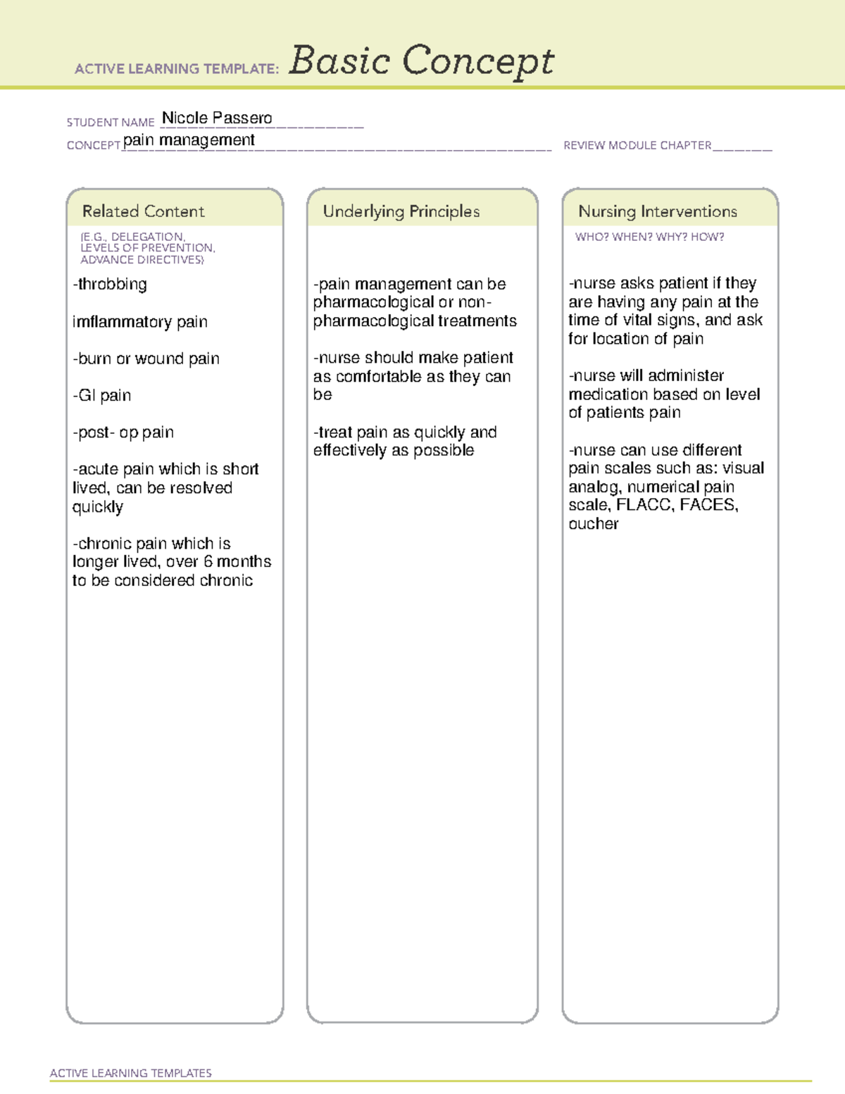 Basic concept Painm 2 - ACTIVE LEARNING TEMPLATES Basic Concept STUDENT ...
