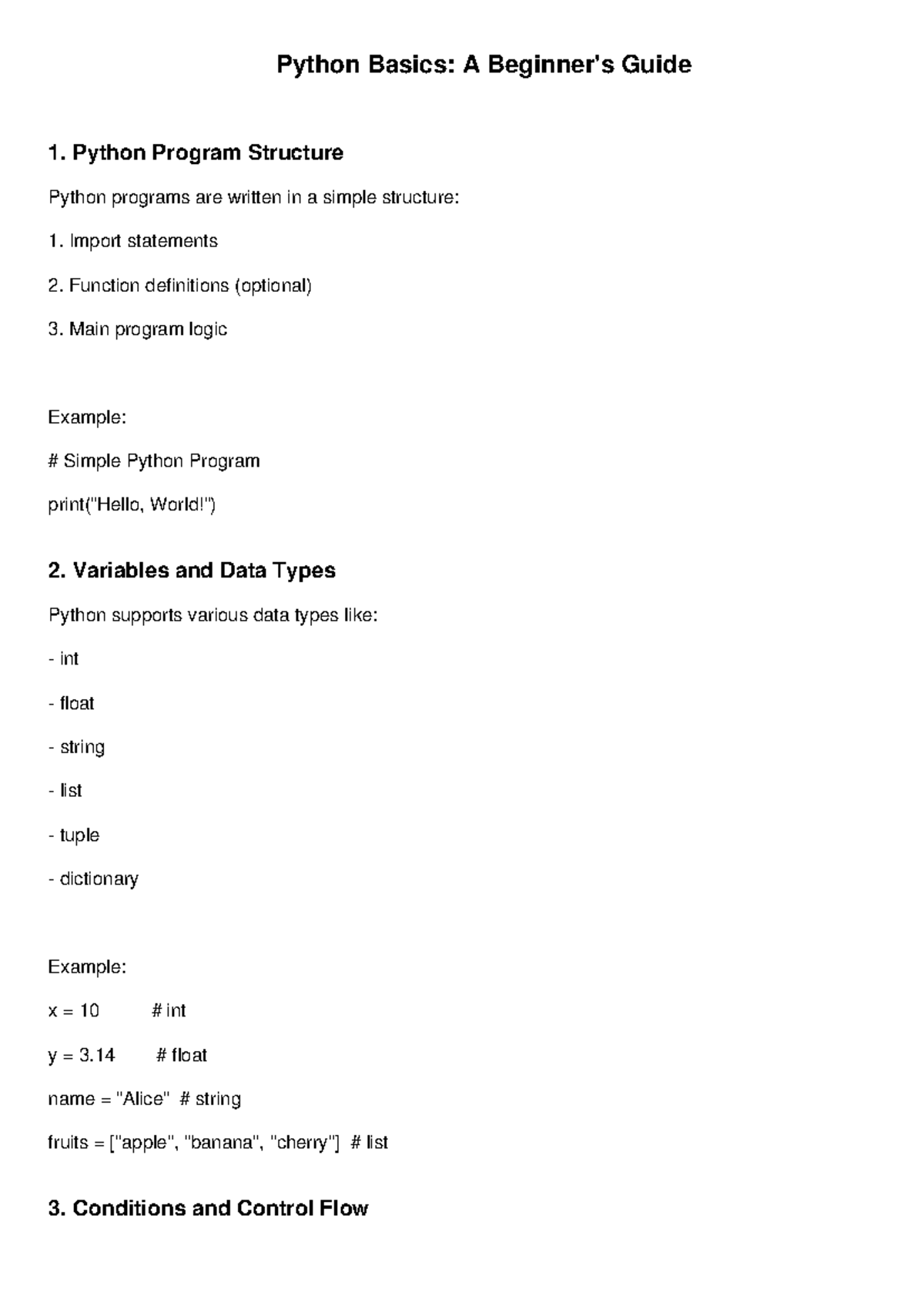 Python Basics Book - No information - Python Basics: A Beginner's Guide 1. Python Program ...