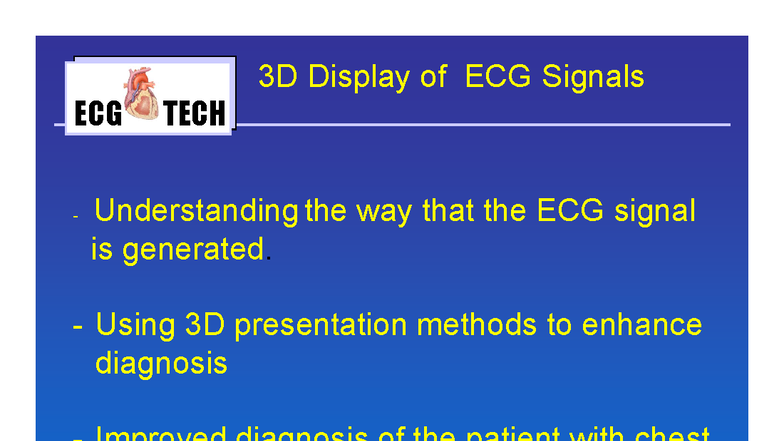 ECG 3D Display: Understanding Signal Generation and Diagnosis - Studocu