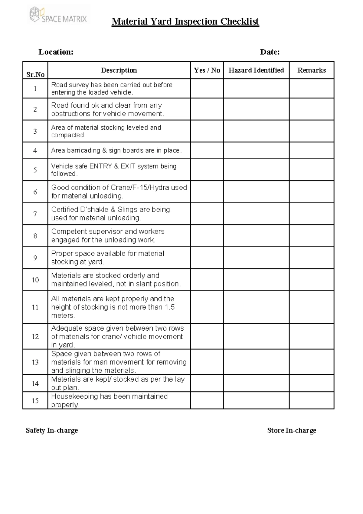 First Aid Box Checklist for Project Inspection: Essential Items List - Studocu