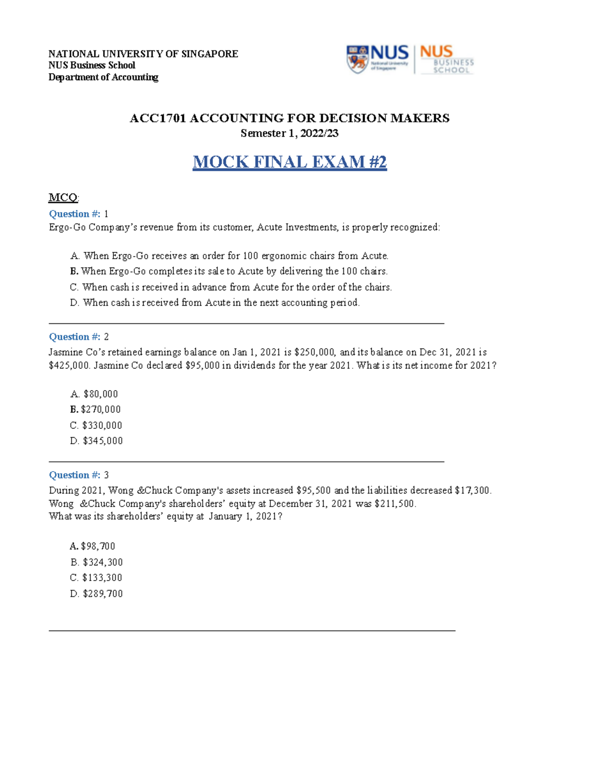 ACC1701 BAN Revision Session Student copy - NATIONAL UNIVERSITY OF ...
