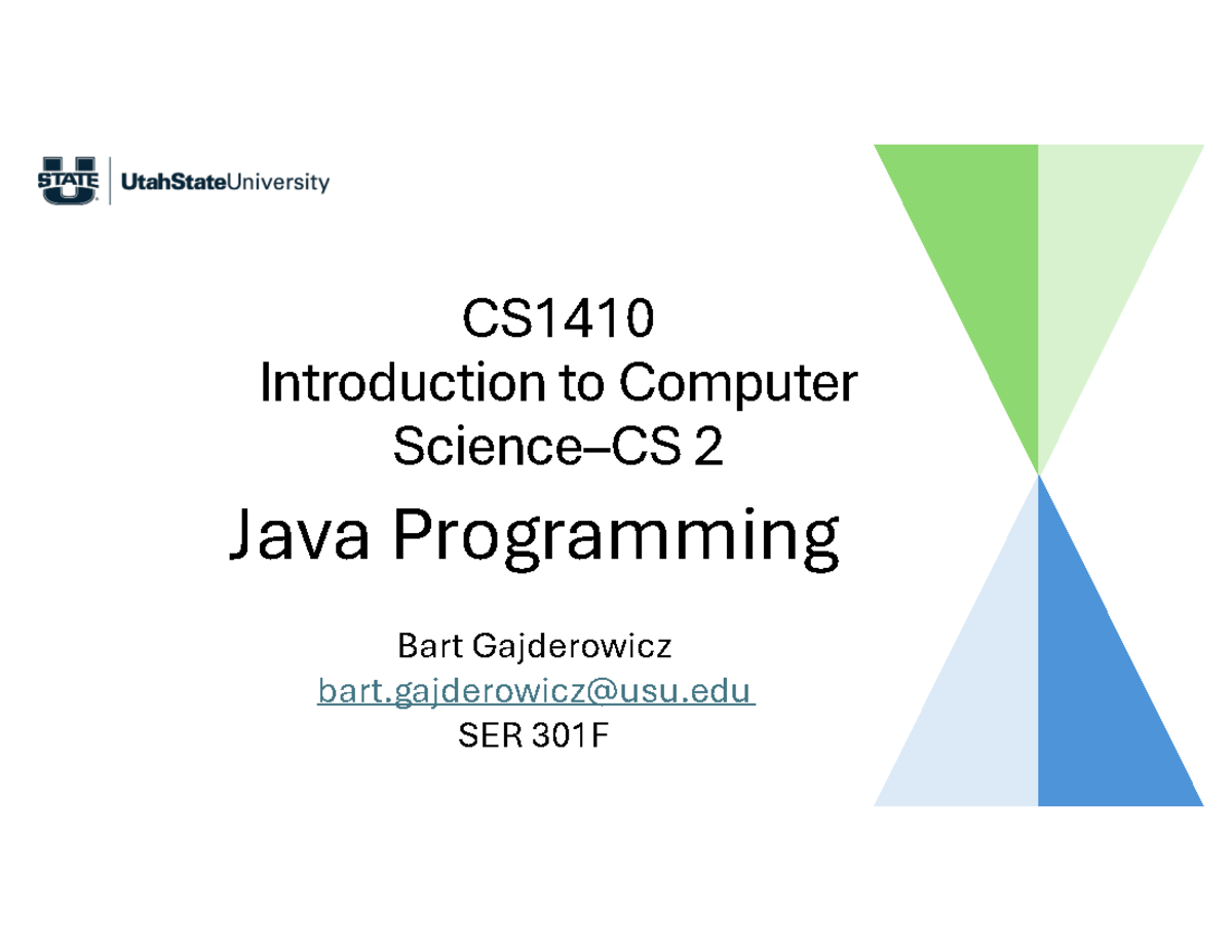 CS1410 Unit 2: Java Arrays & Searching/Sorting Algorithms (Fall 2025 ...