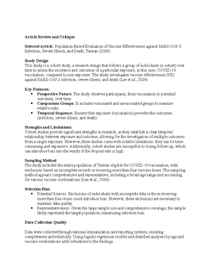 Week 4 Infection disease project pop health - NR586NP Application of ...
