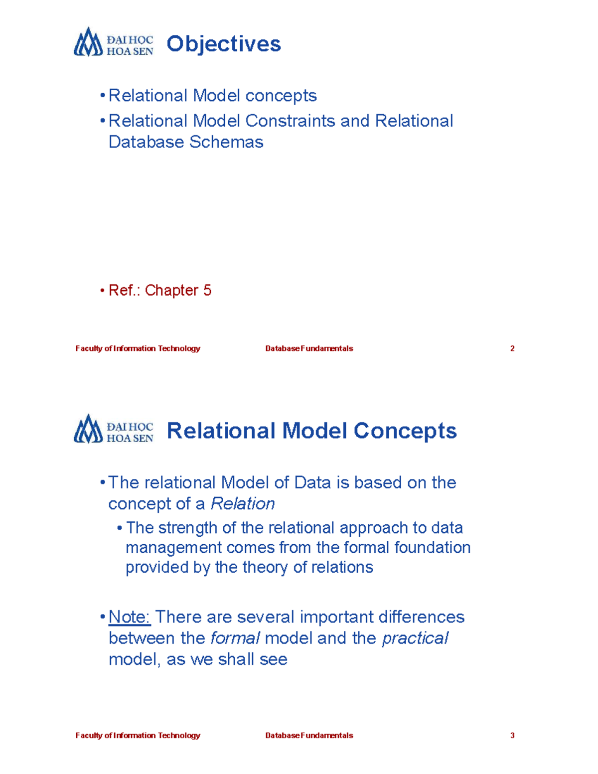 Microsoft Power Point - DF08 Relational DB Design - Objectives • Relational Model concepts ...