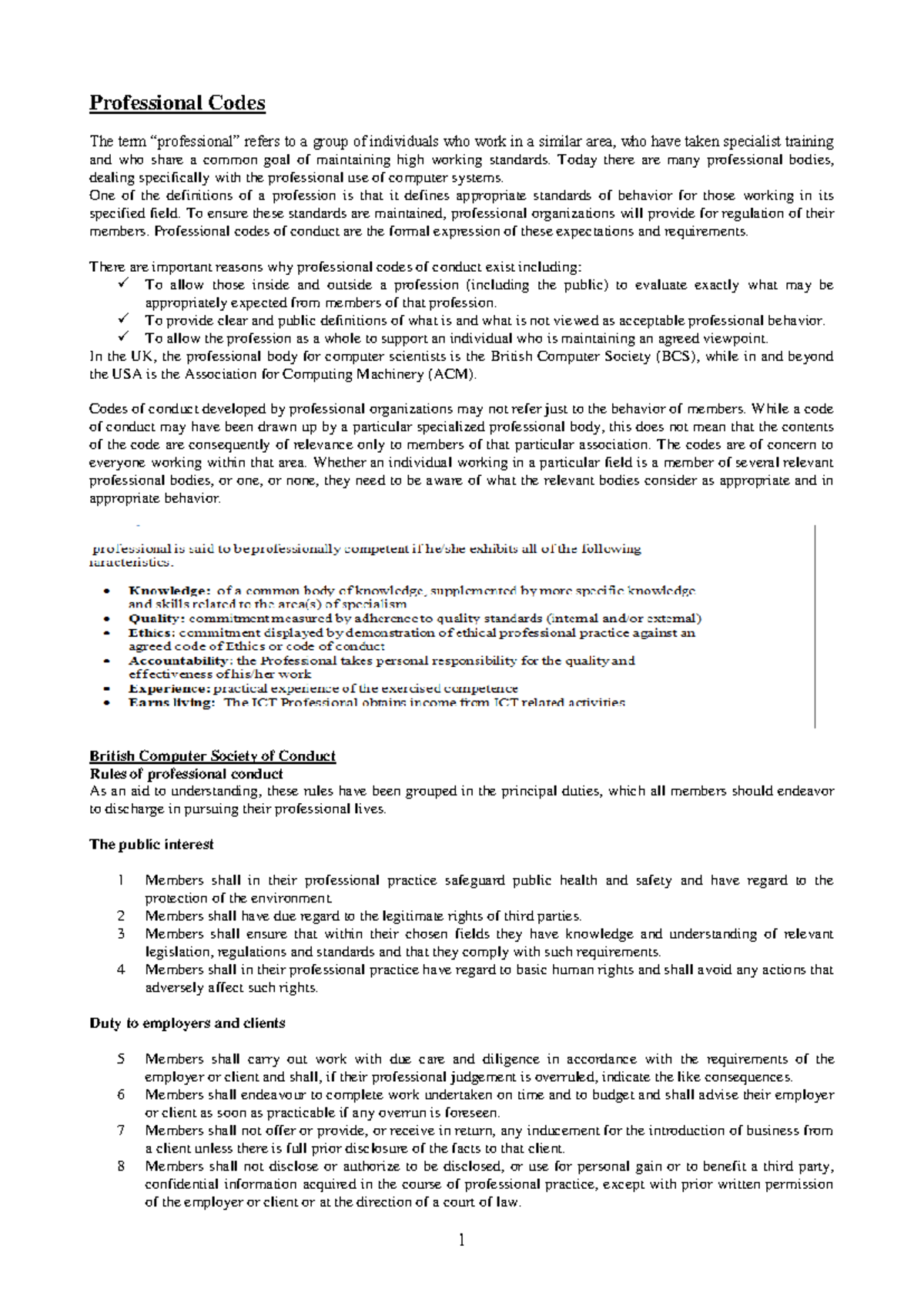 Professional Codes of Conduct in Business Ethics (Unit: BE101) - Studocu