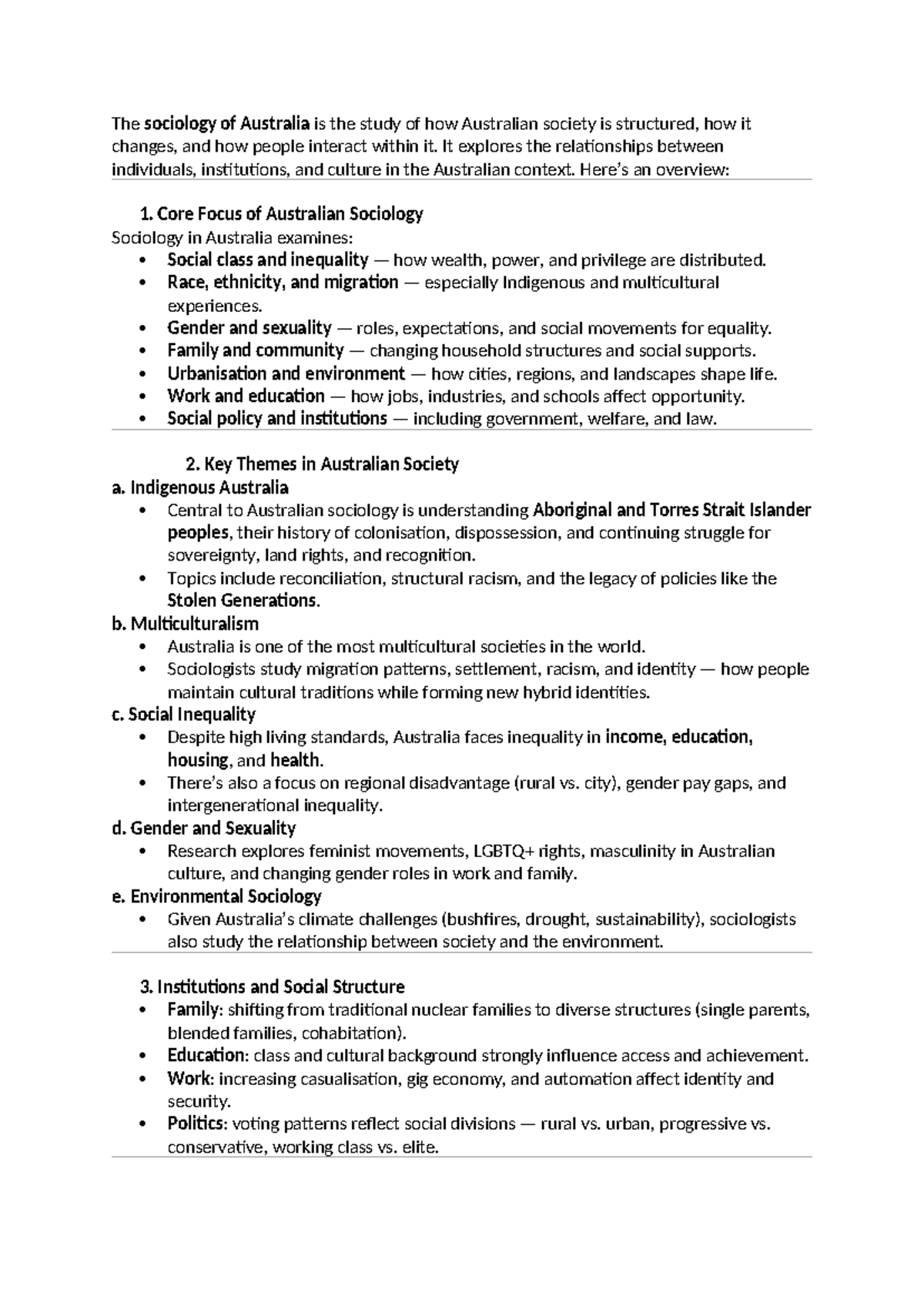 Sociology of Australia: Structure, Change, and Interaction Overview ...