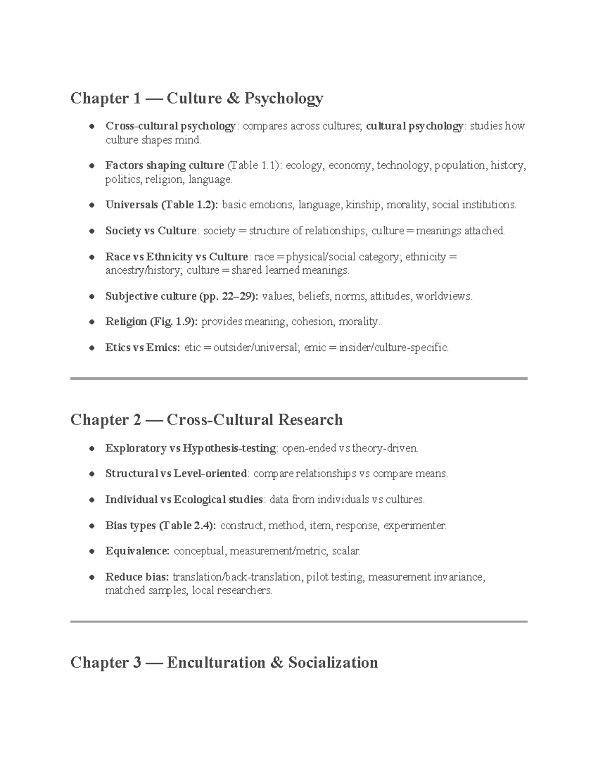 Cross-Cultural Psychology Exam 1: Key Concepts & Theories - Studocu