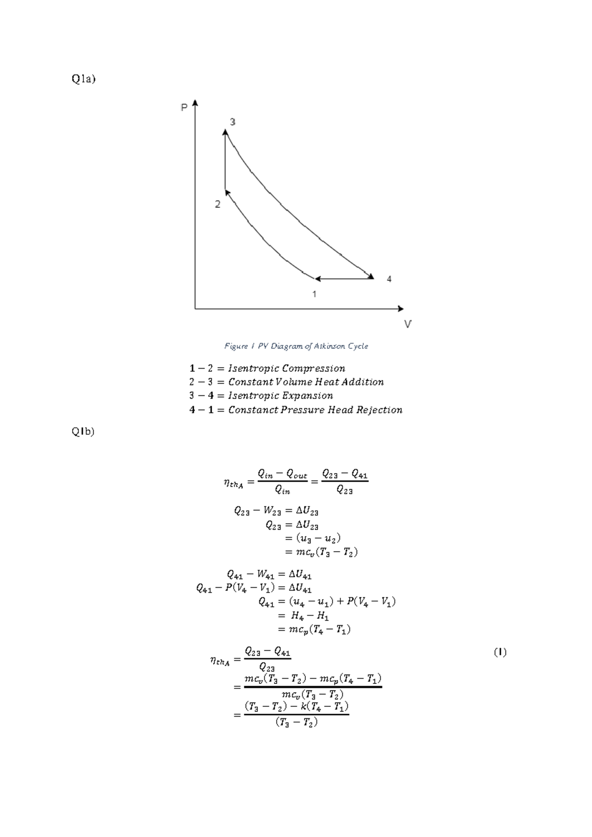 Atkinson Cycle Analysis - Assignment 2 - Engineering Principles - Studocu