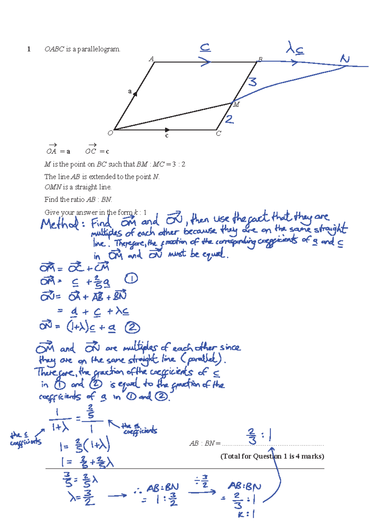 GCSE 1MA1 Vectors Advanced Practice Questions and Solutions - Studocu