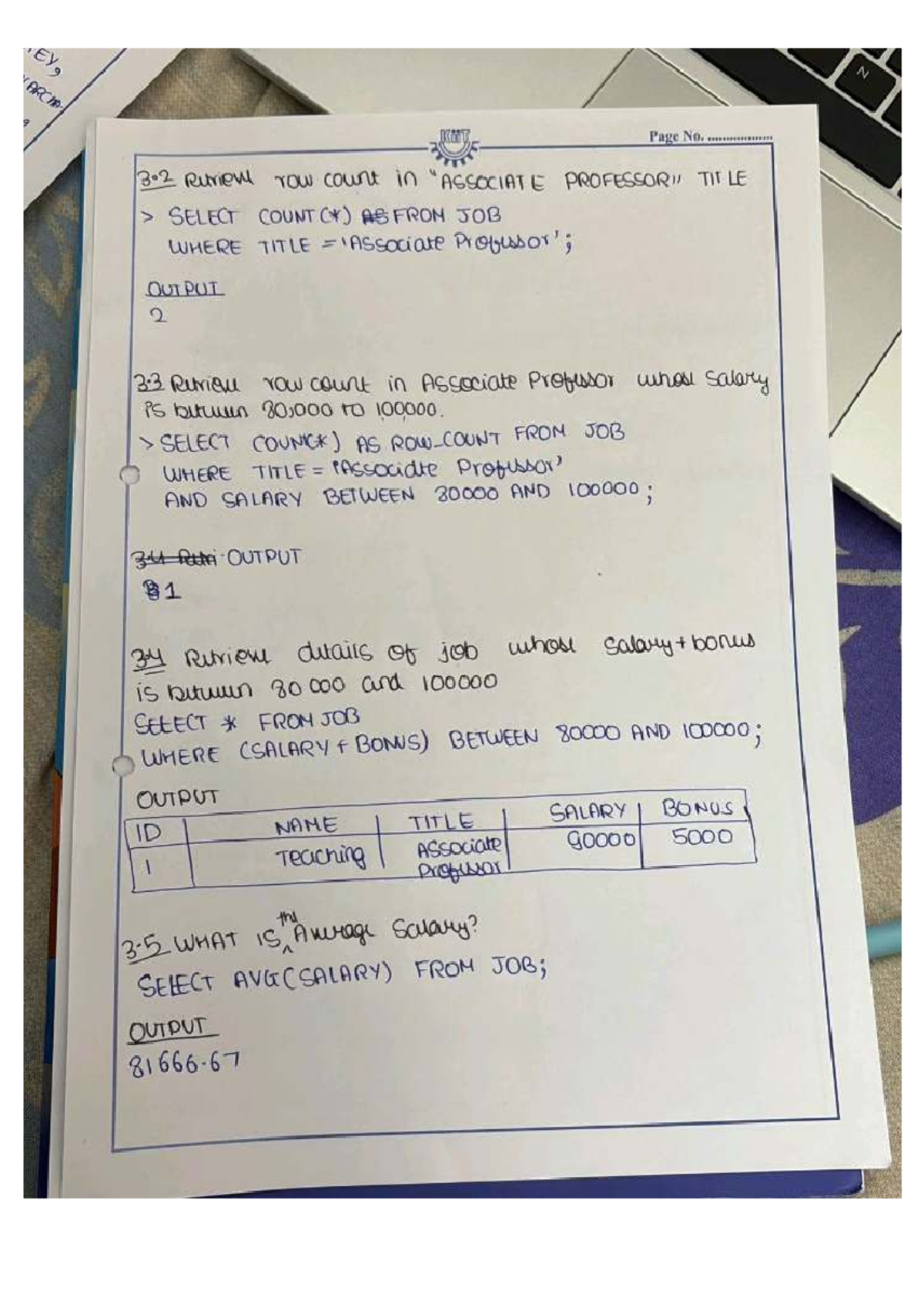 KiT 3.2 SQL Queries and Table Creation Notes for Help - Studocu