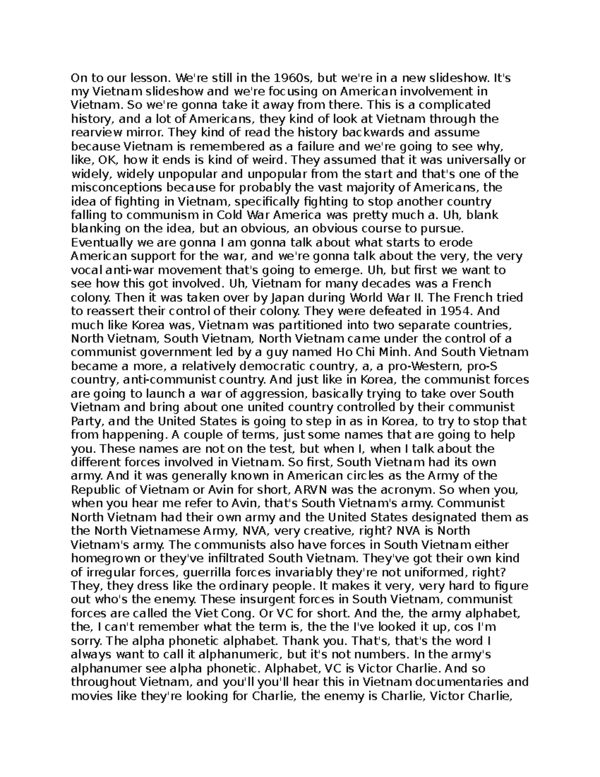 American Involvement in Vietnam: Escalation under Johnson (HIST101 ...