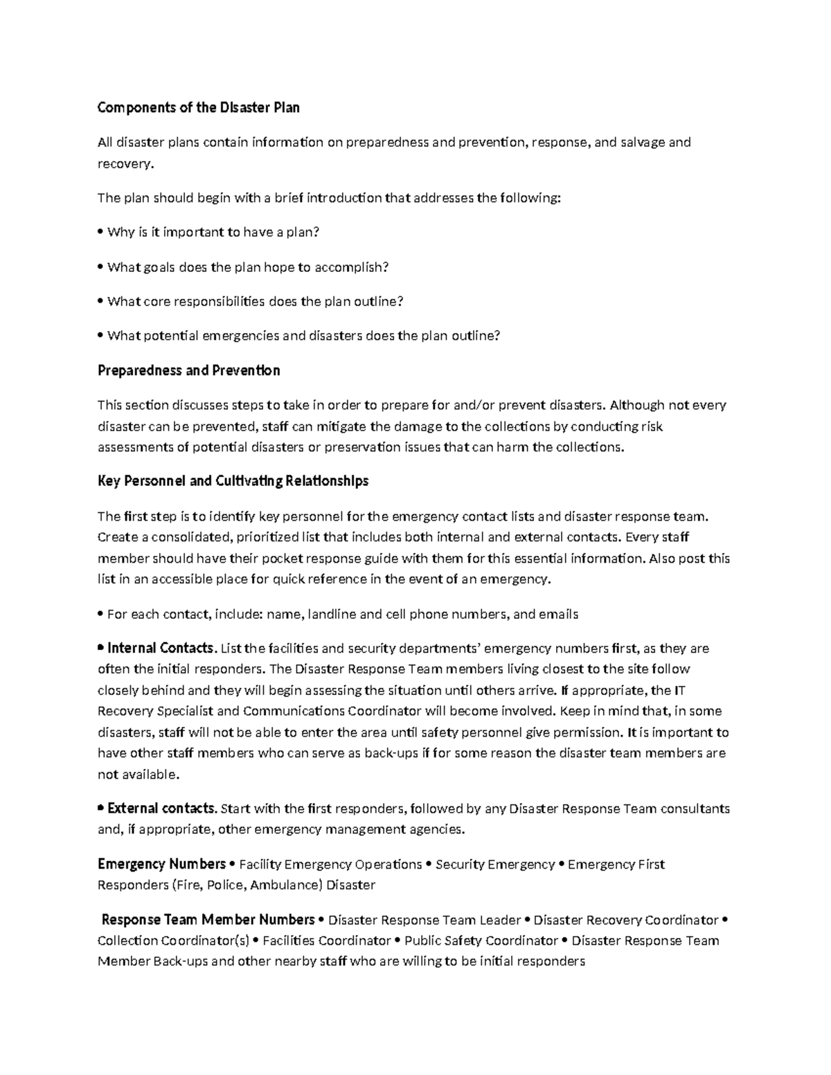 6.2 Disaster Planning: Key Components for Effective Response - Studocu