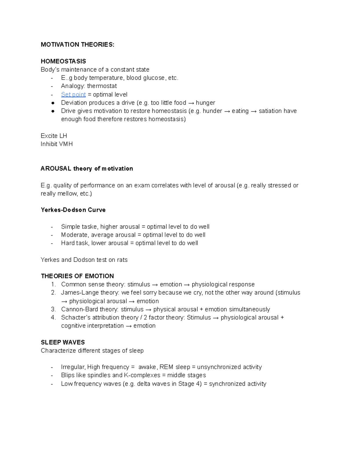 AP Psychology Review: Motivation, Emotion, Sleep, and Intelligence ...