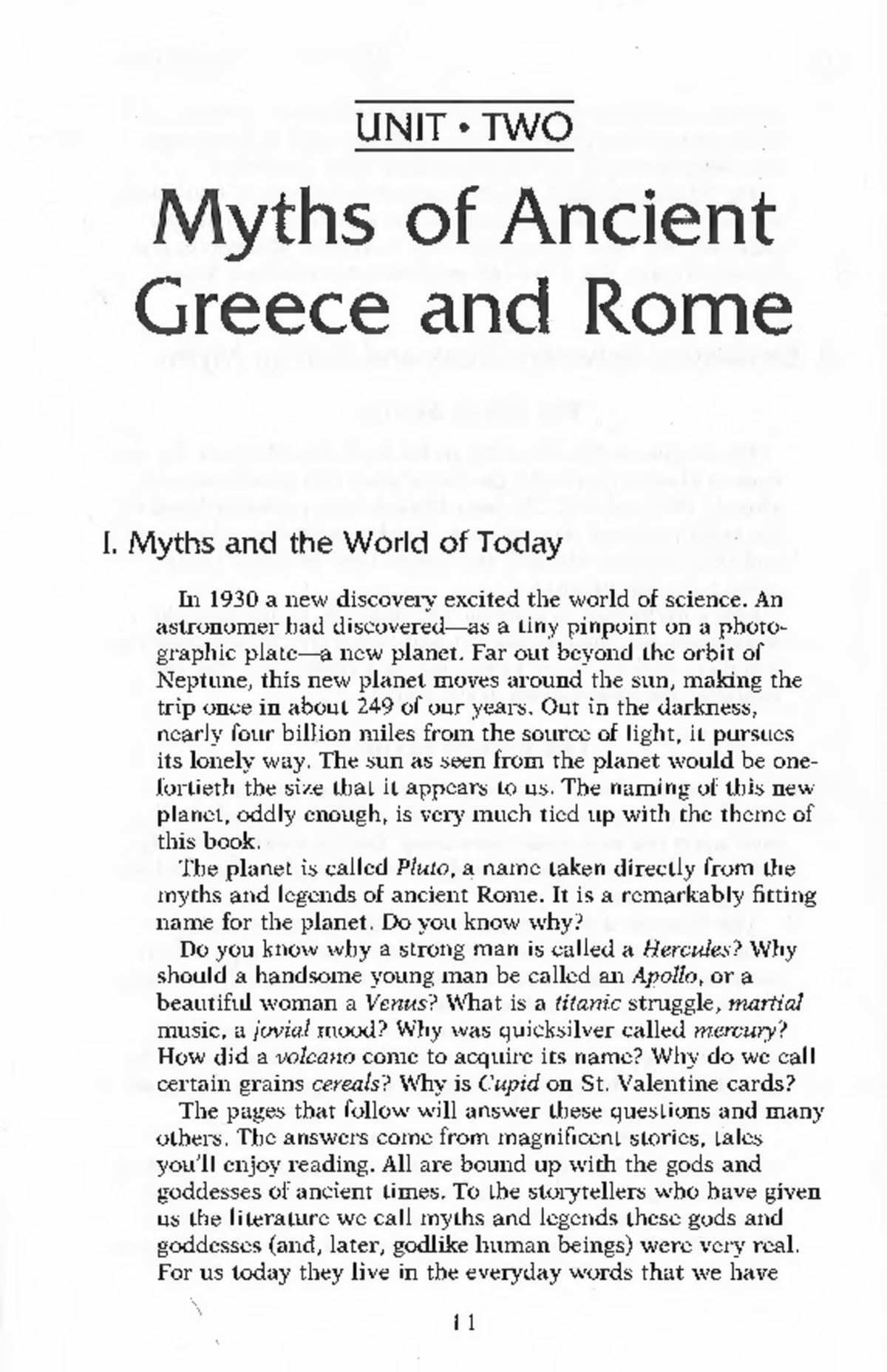 01.B.Myths and Folklore.Unit Two.Myths of Ancient Greece and Rome ...