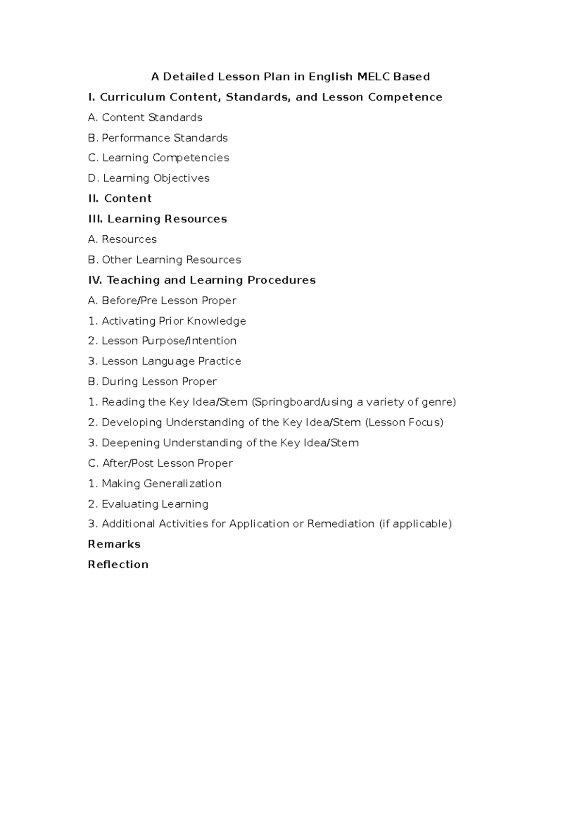 MELC-Based Detailed Lesson Plan in English - Studocu