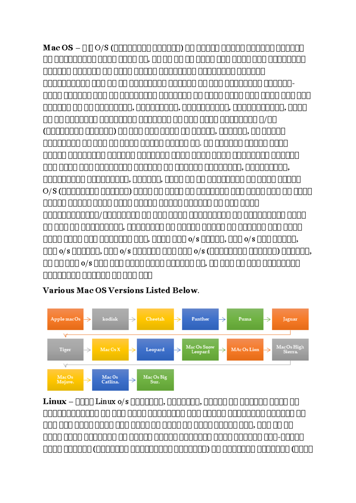 Various OS Versions: Mac, Linux, and Windows Overview - Studocu