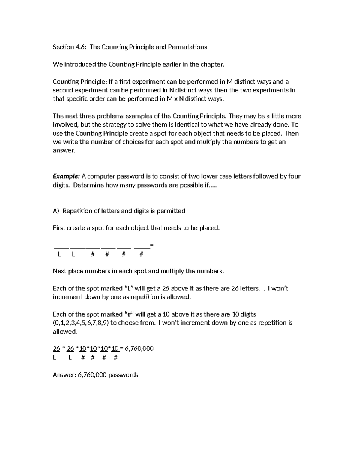 Permutation and counting principles with solution-a - Section 4: The ...