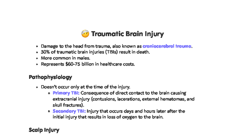 Traumatic Brain Injury (TBI) Overview: Key Concepts and Management ...
