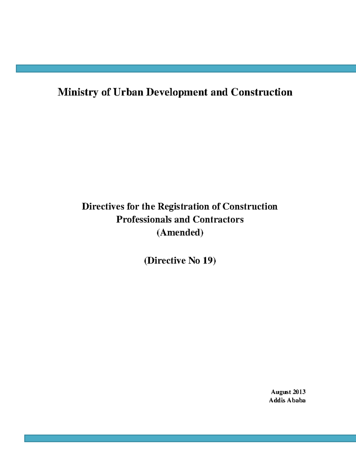 Directives for Registration of Construction Professionals & Contractors ...