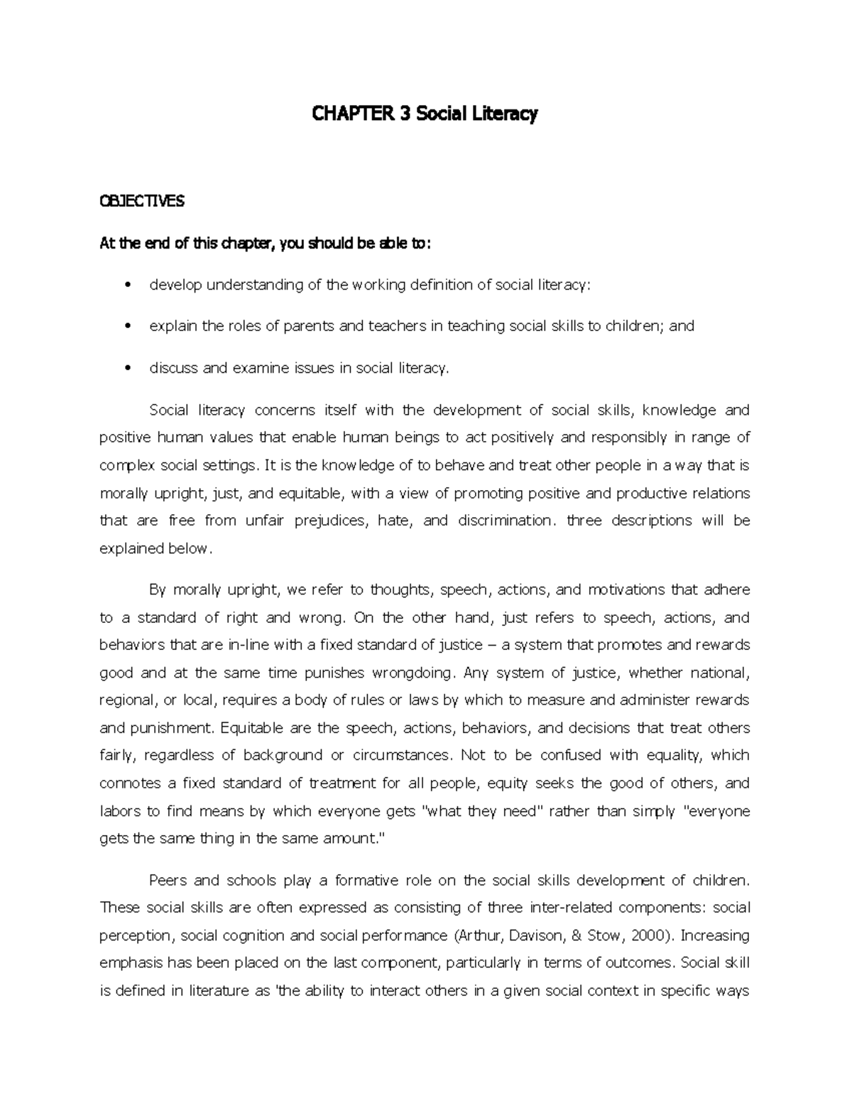 Chapter 3: Understanding Social Literacy in Education - Studocu