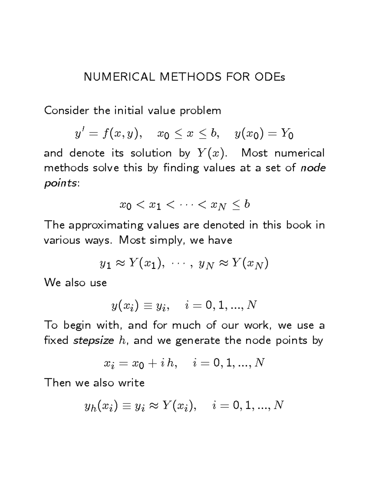Numerical Methods for ODEs: Euler's Method & Error Analysis Guide - Studocu