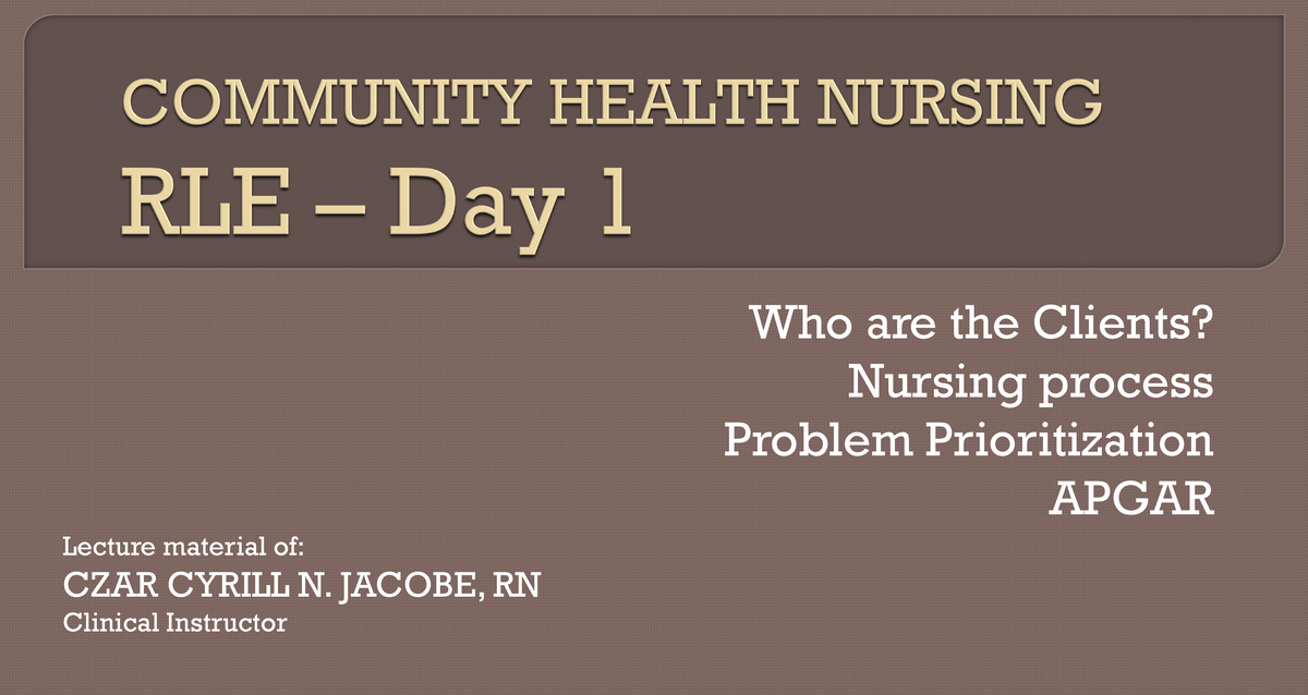 CHN-RLE Final Exam Lecture: Nursing Process and Family Assessment - Studocu
