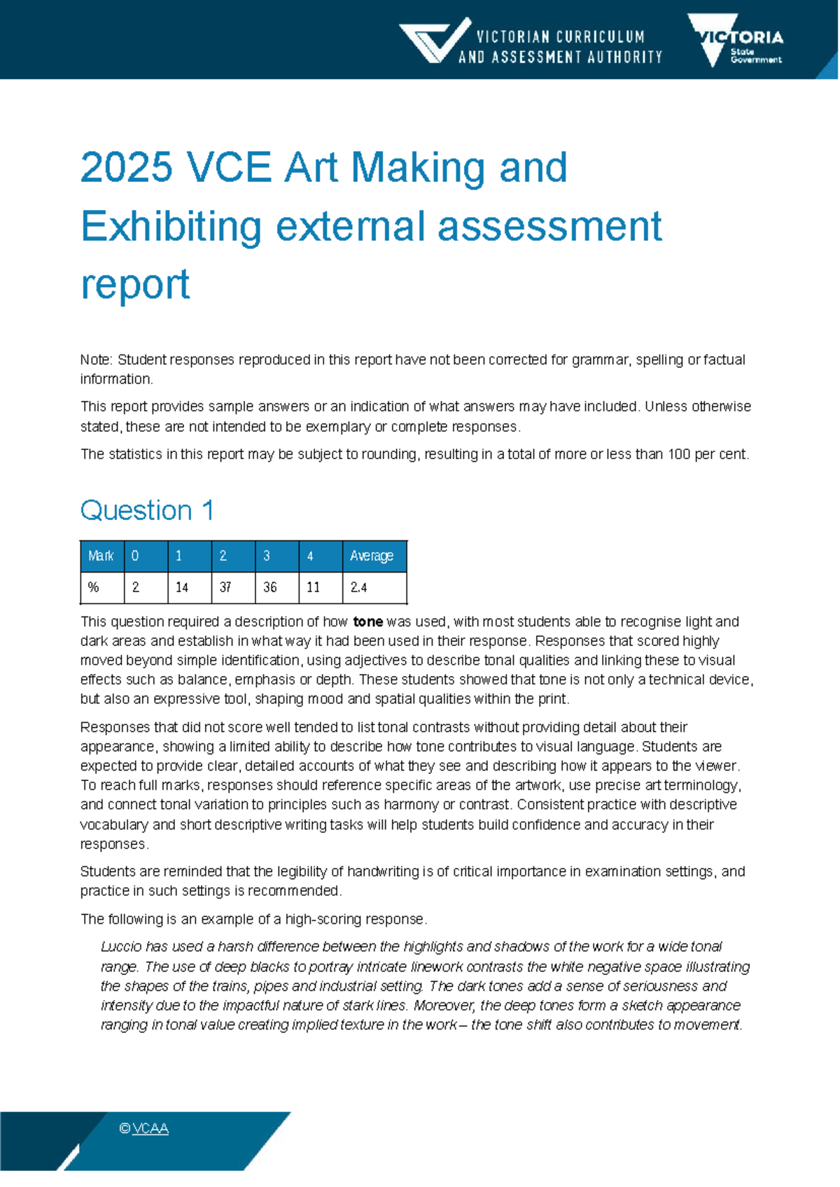 2025 VCE Art Making and Exhibiting External Assessment Report - Studocu