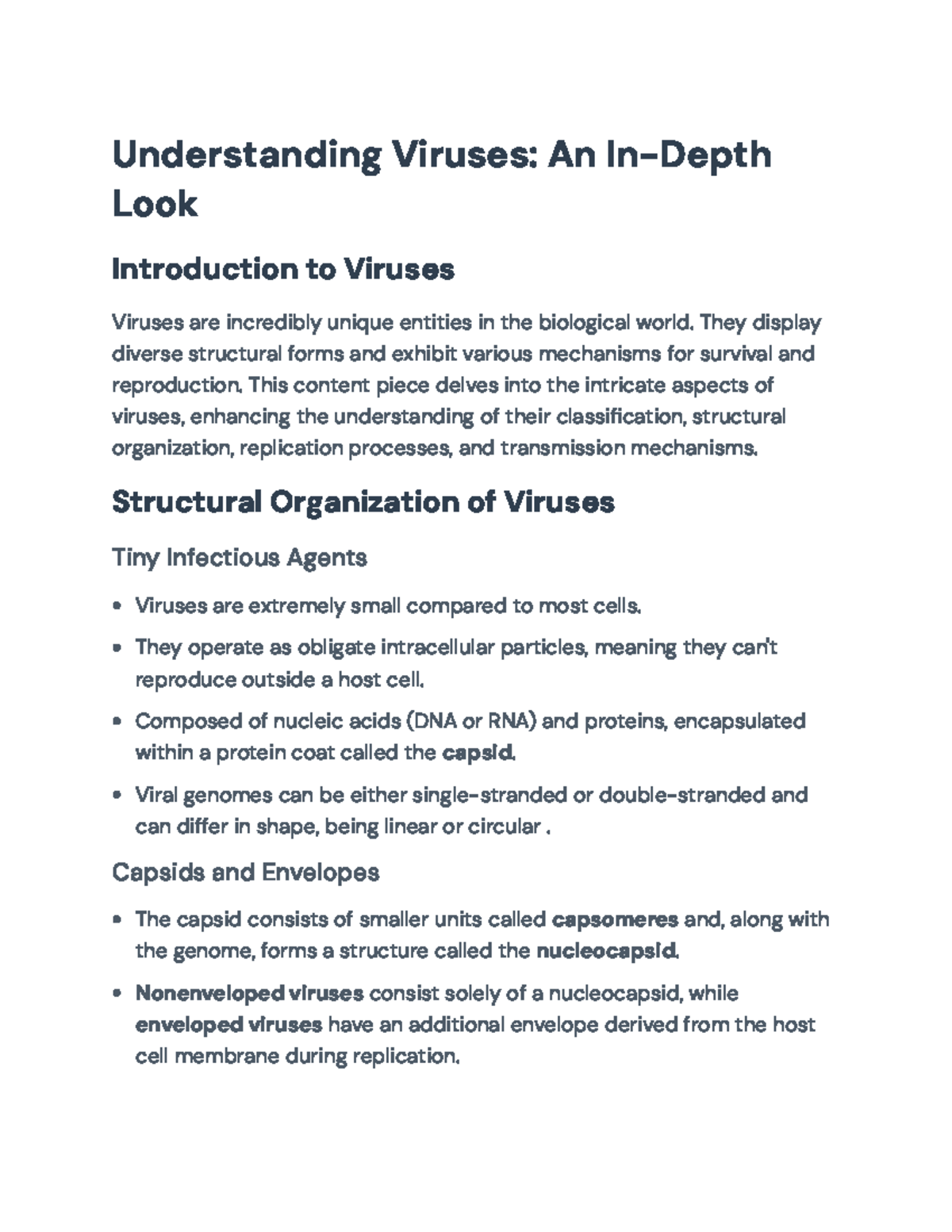 Understanding Viruses: Classification, Structure & Replication Processes - Studocu