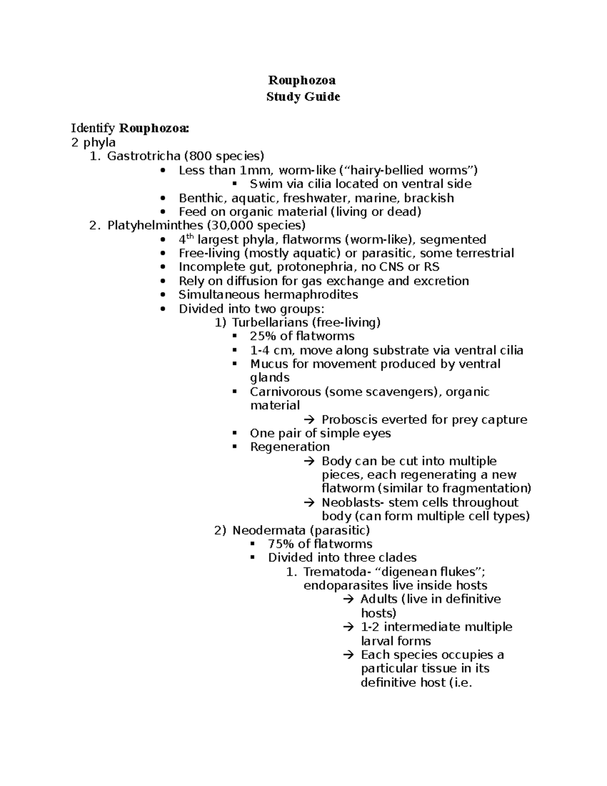 Rouphozoa Study Guide - Rouphozoa Study Guide Identify Rouphozoa: 2 ...