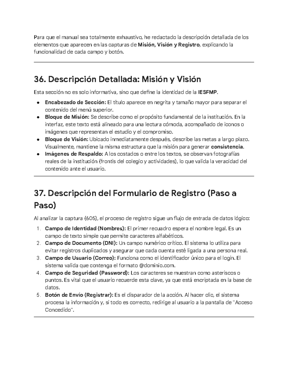 Manual de Usuario: Descripción Detallada de Misión y Registro - Studocu