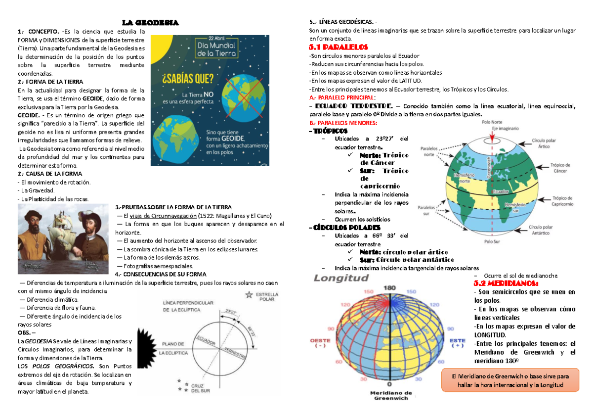 LA Geodesia - DDWW - LA GEODESIA 1.- CONCEPTO. - Es la ciencia que ...