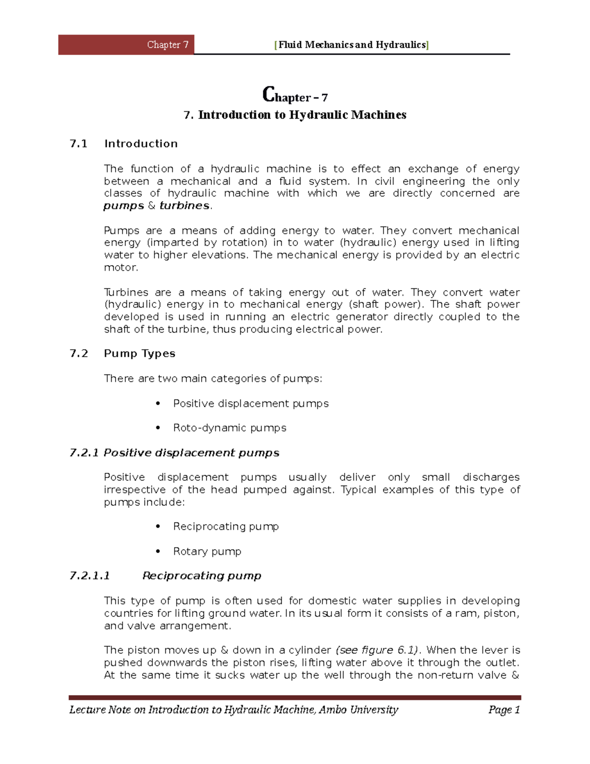Chapter 7 - hydro power engineering - Chapter – 7 7. Introduction to ...