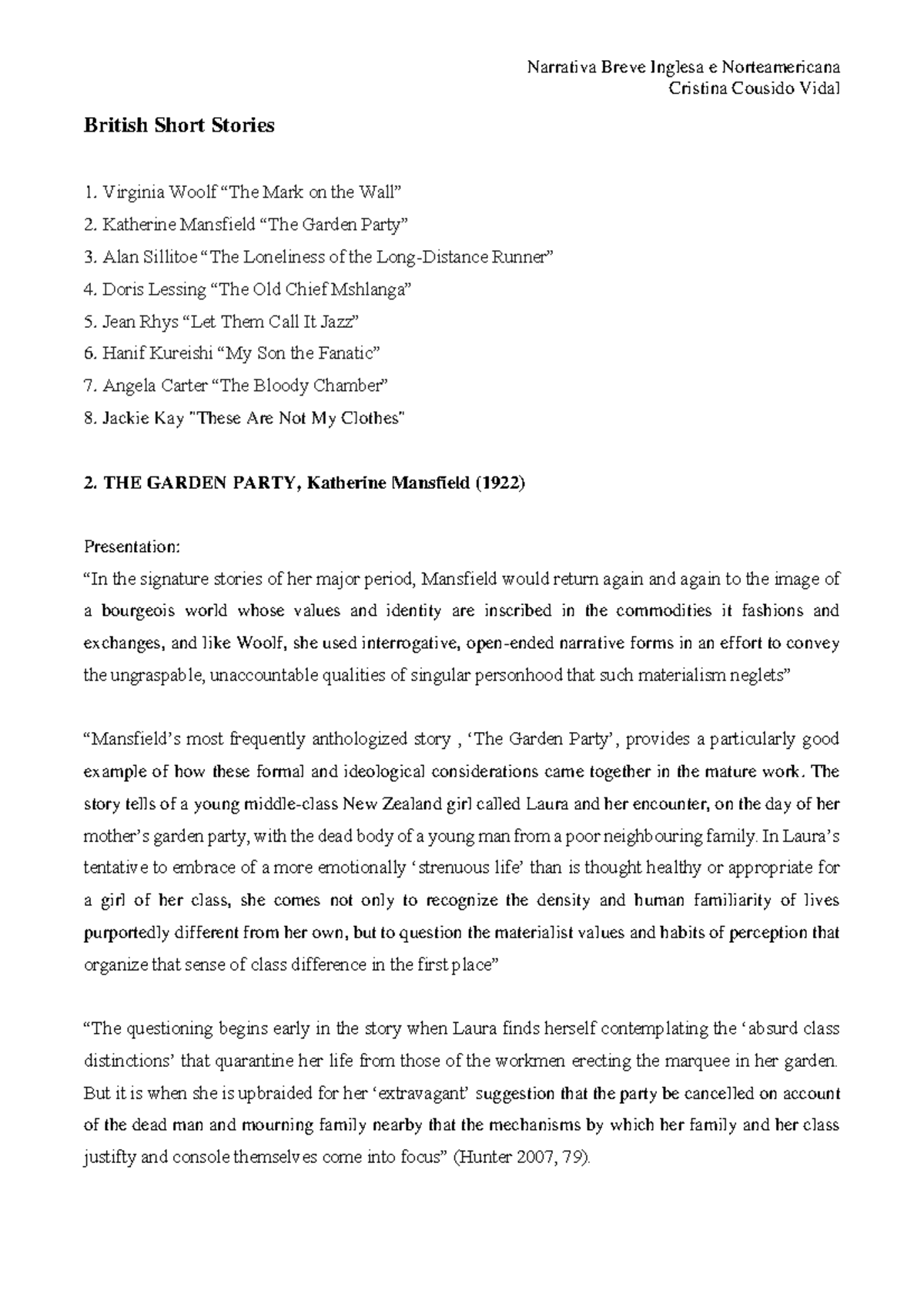 British Short Stories: Key Themes and Analysis (ENG 101) - Studocu