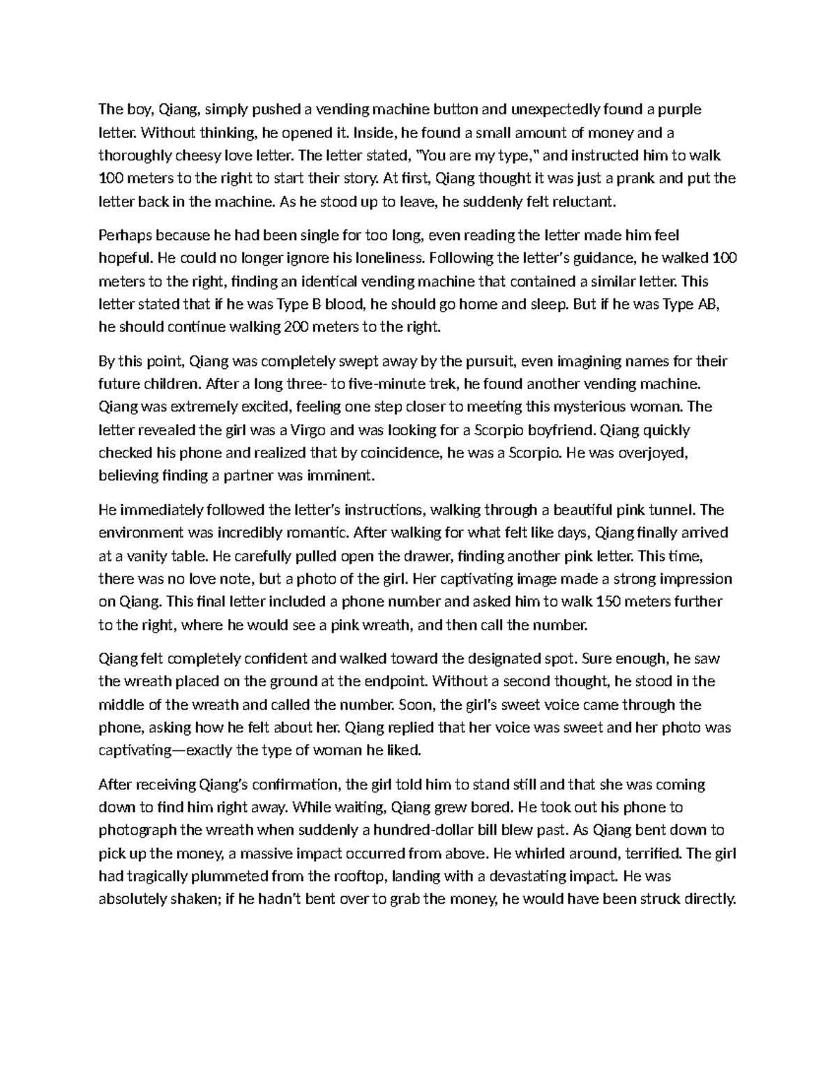 Vending Machine Adventure: A Love Story - ENG 101 - Studocu