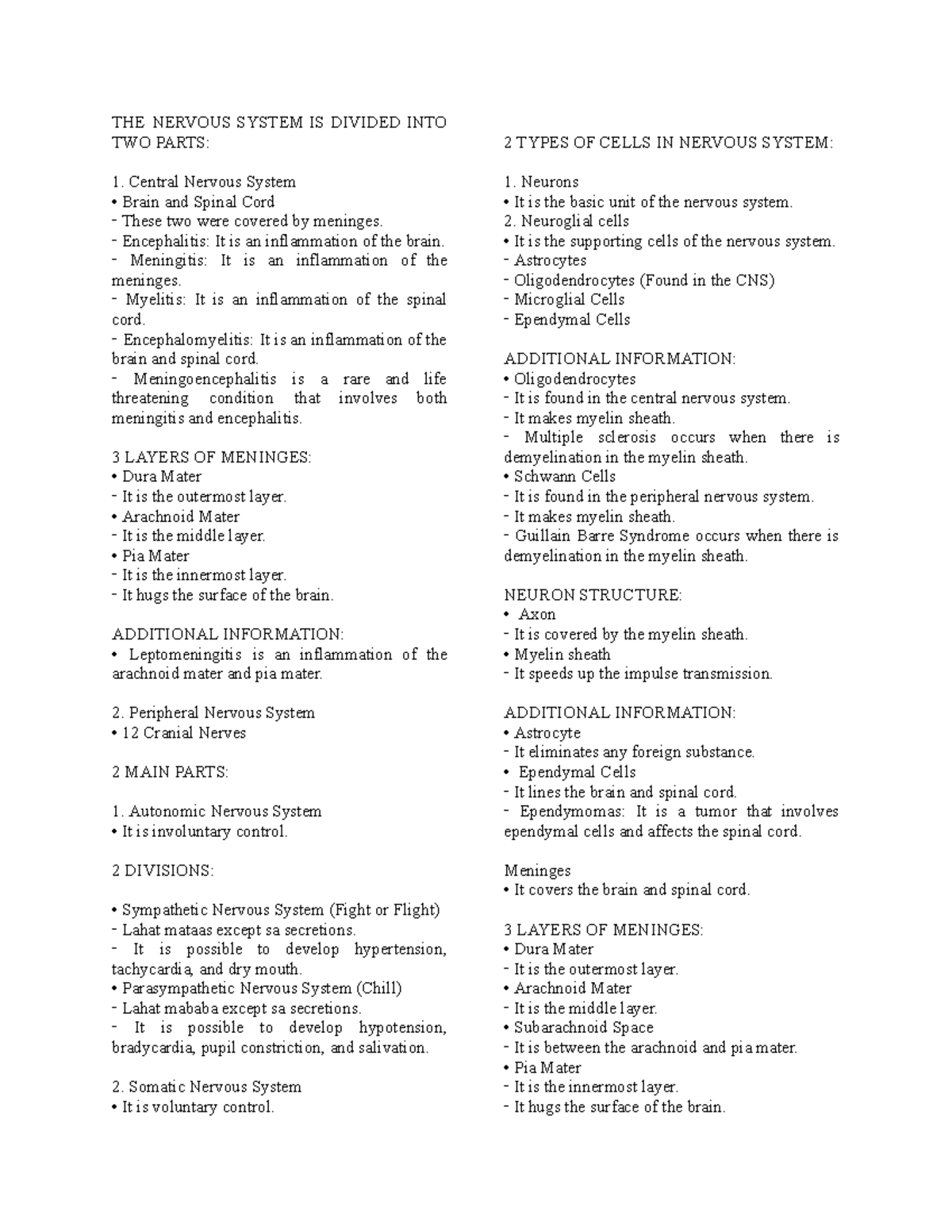 MS-DAY-3 - MS LECTURE - THE NERVOUS SYSTEM IS DIVIDED INTO TWO PARTS ...