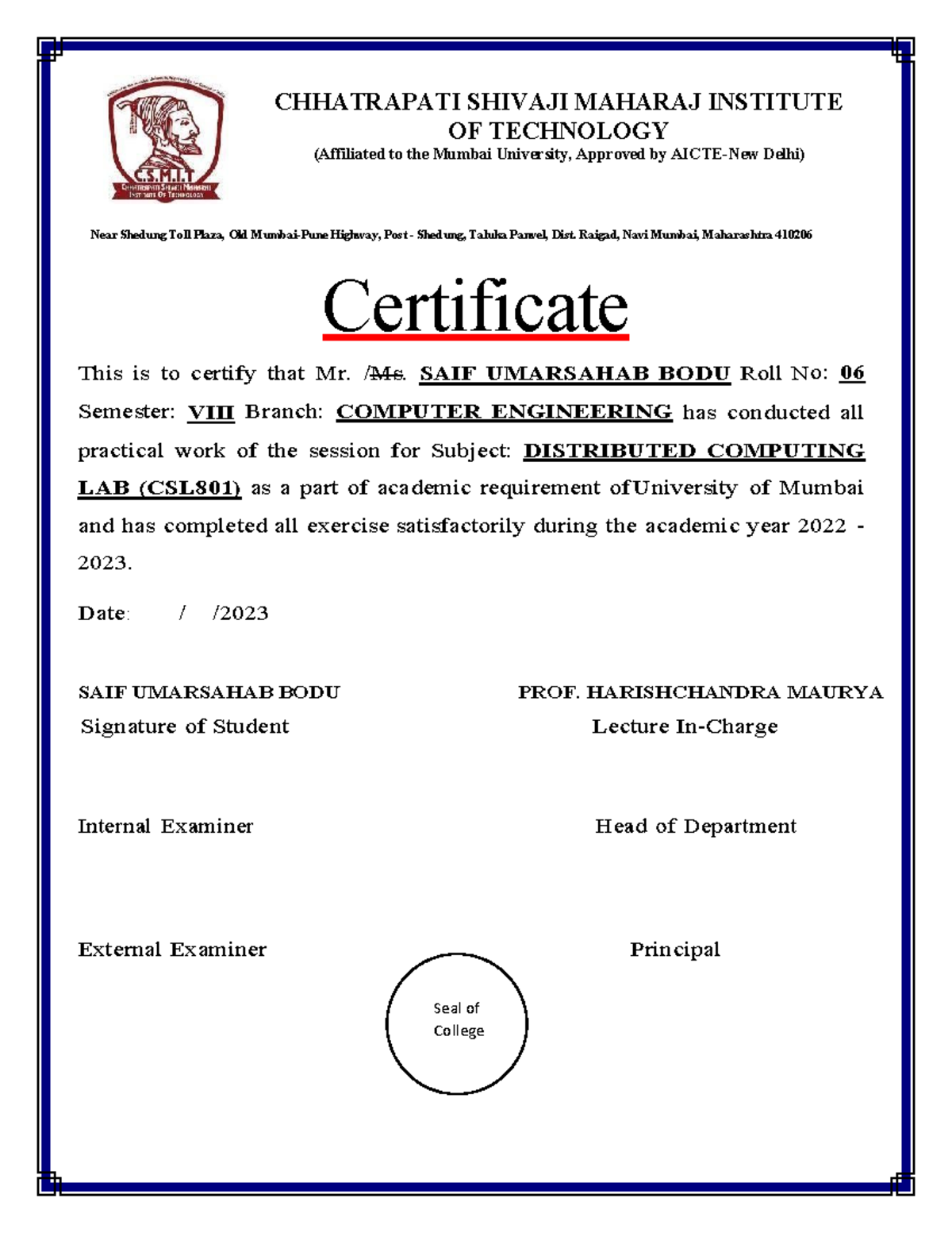 Distributed Computing Lab Manual - CSL801 (Sem VIII) 2022-23 - Studocu