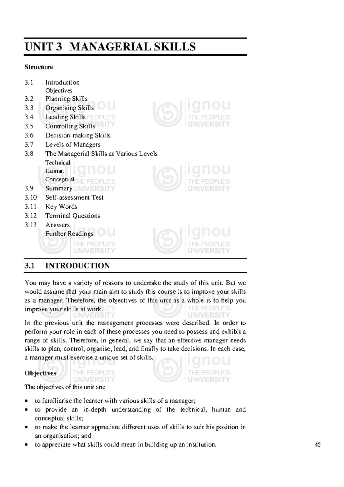Unit 3: Managerial Skills Overview and Key Concepts - Studocu