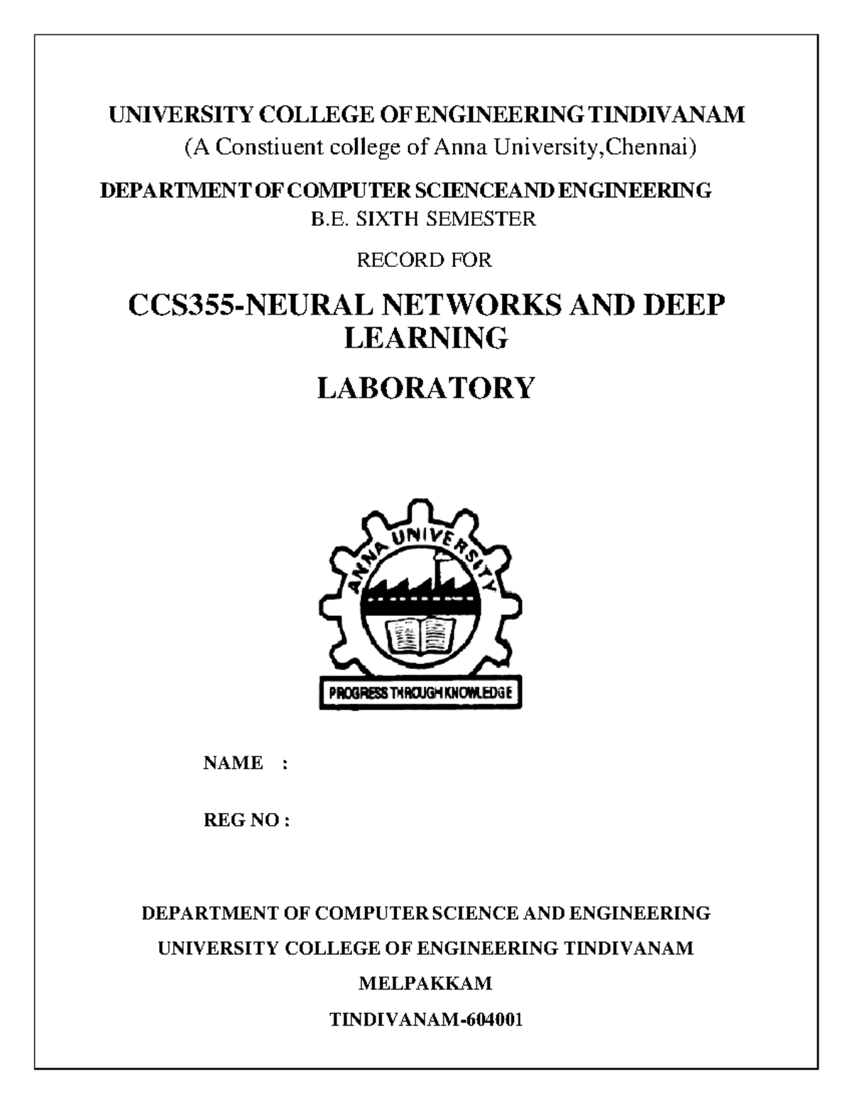 B.E. VI Sem Networks & Deep Learning Lab Record (2025-2026) - Studocu