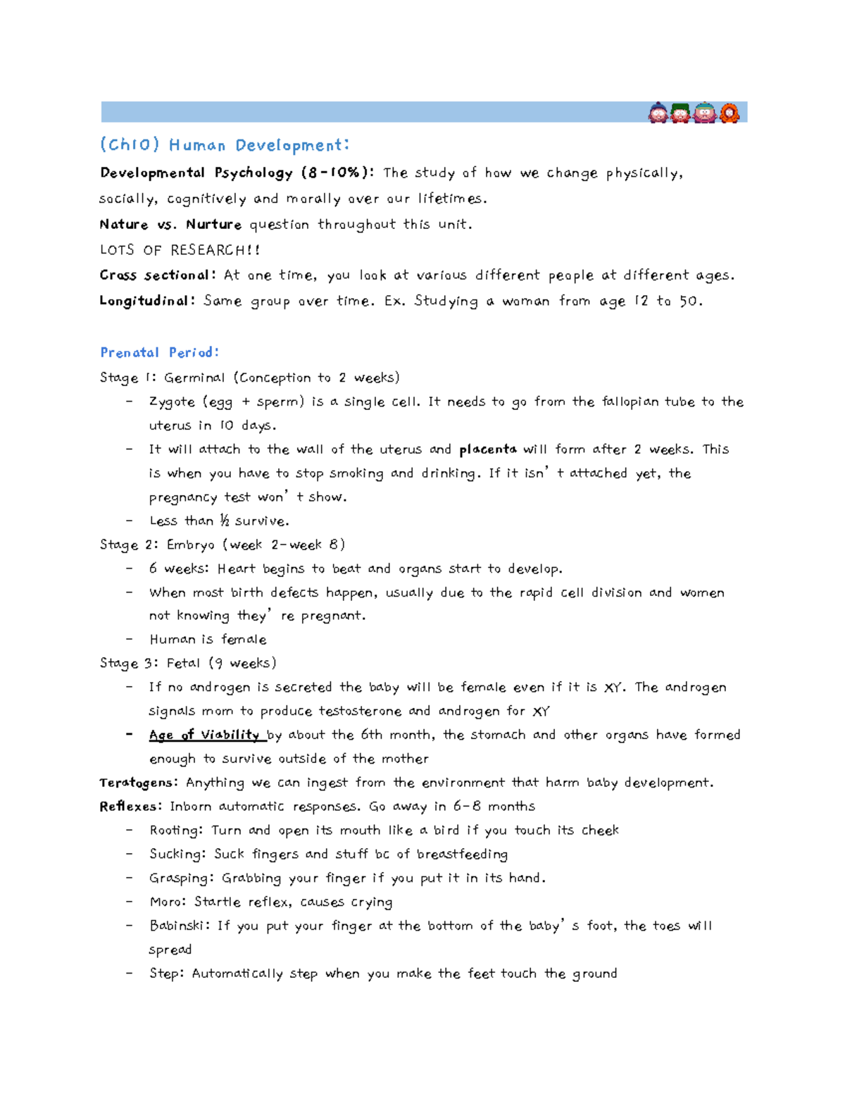 CH 10: Human Development Insights (AP Psych Lecture Notes) - Studocu