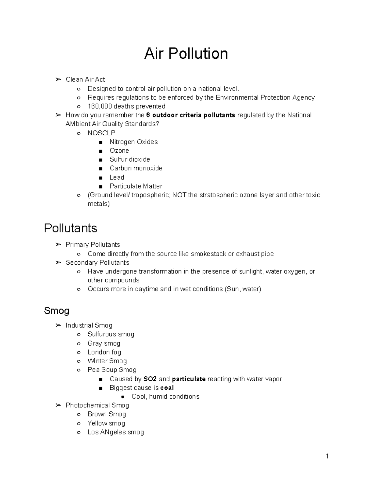 APES Unit 7: Understanding Air Pollution and Its Effects - Studocu