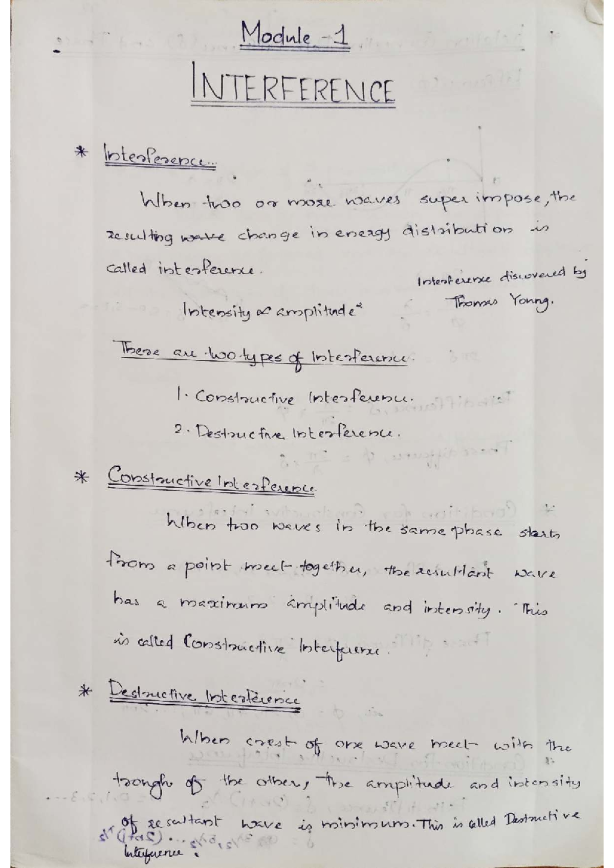 Interference - Module 1 Exam Revision Notes - Studocu