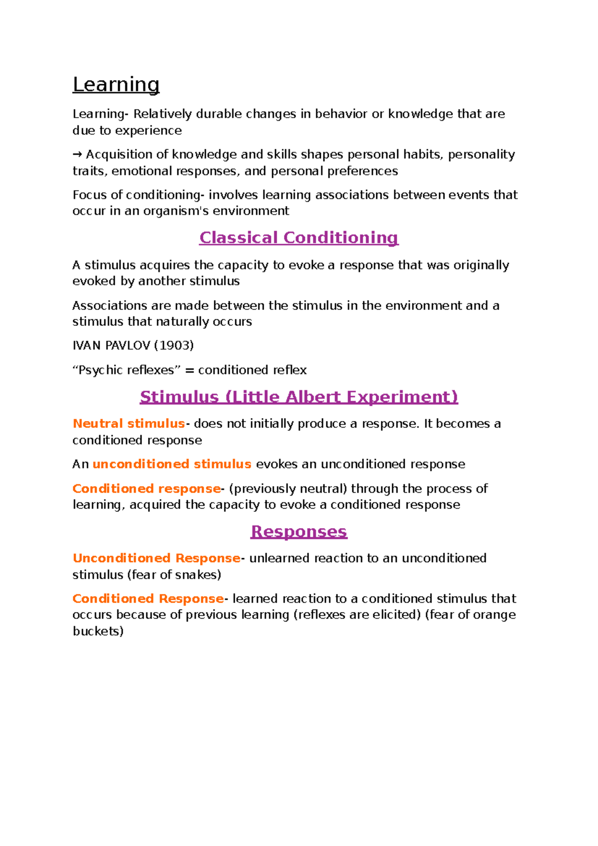 Learning Principles: Classical & Operant Conditioning Overview (PSY 101 ...