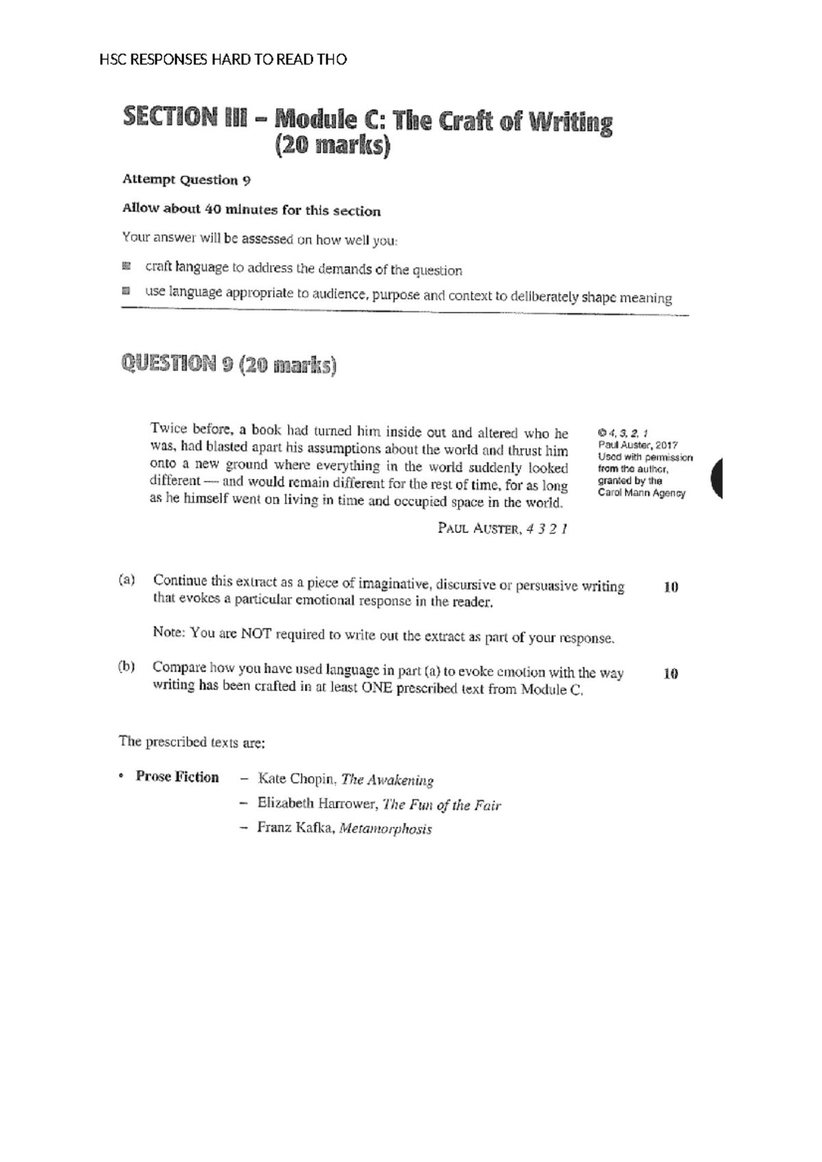 Hsc responses - Studocu