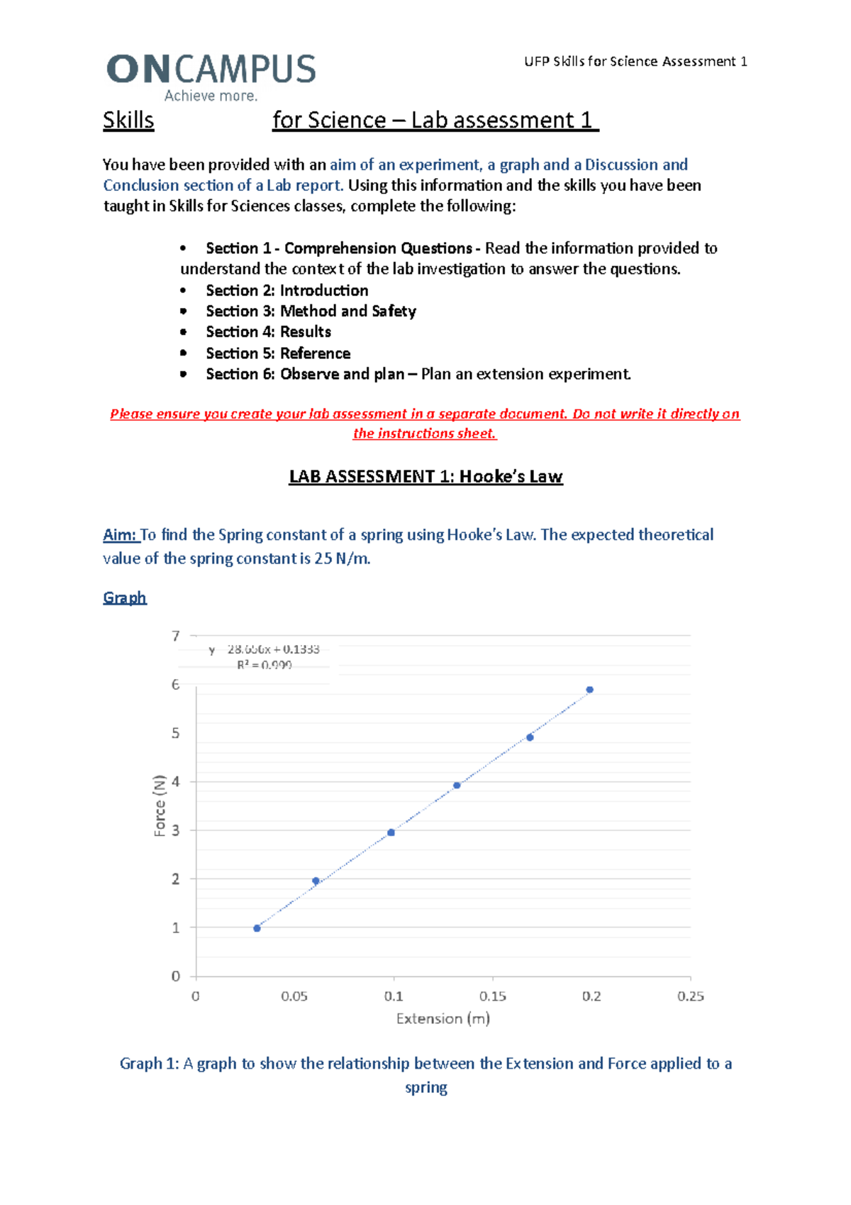 UFP Skills for Sci Eng - Lab Assessment 1 Instructions 2022-23 2-7 - Skills for Science – Lab ...