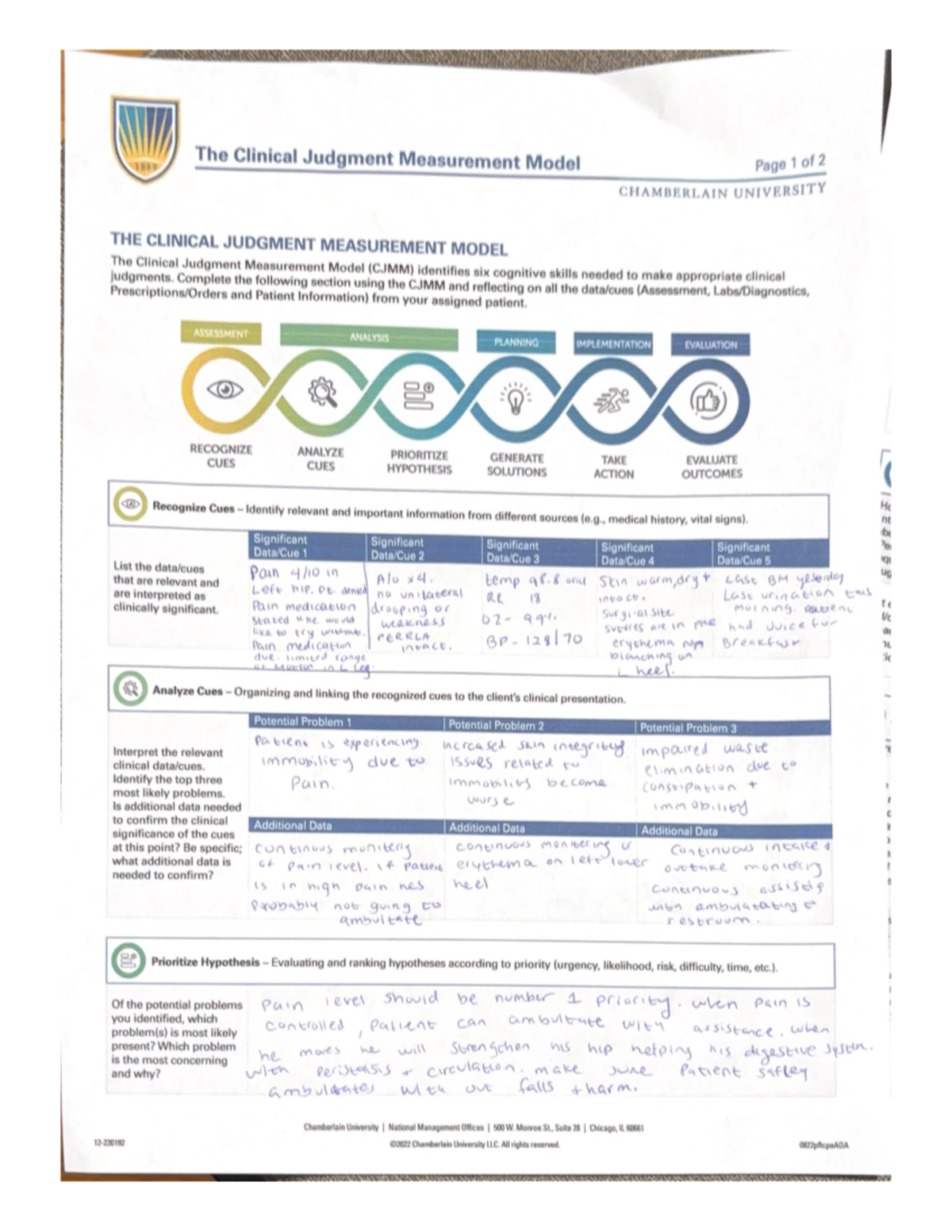 Clinical Judgment Measurement Model Overview and Analysis - Studocu