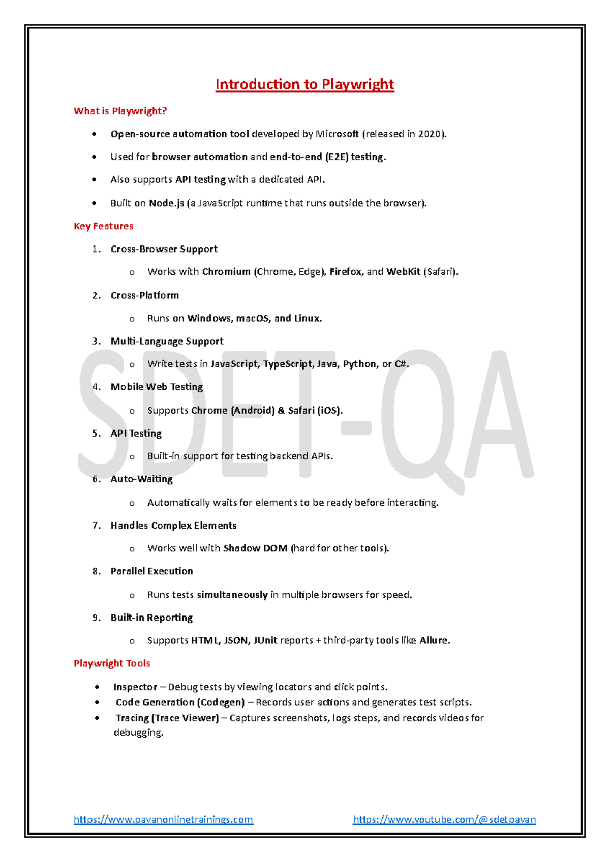 Playwright Introduction: Key Features & Tools Overview - Studocu