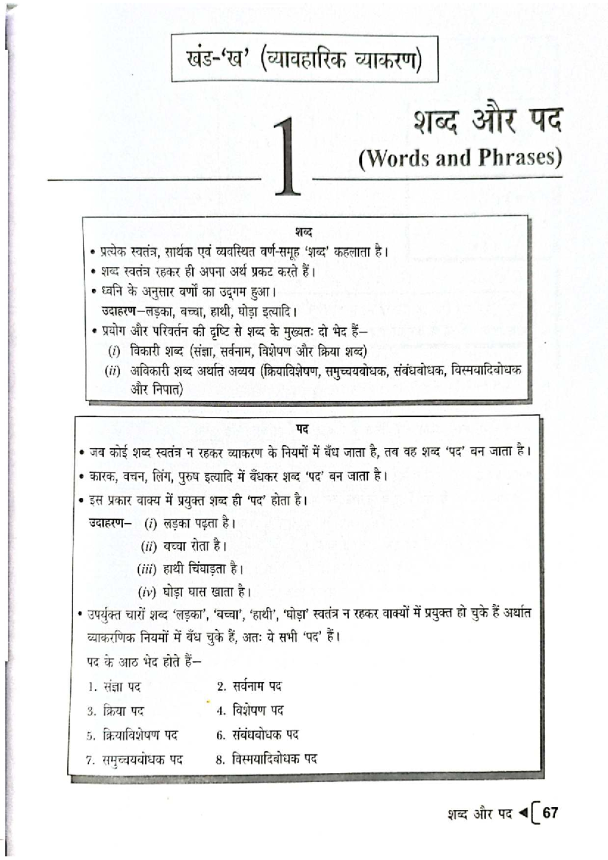 Words and Phrases (शब्द और पद) - 2h Life 2016 Study Guide - Studocu