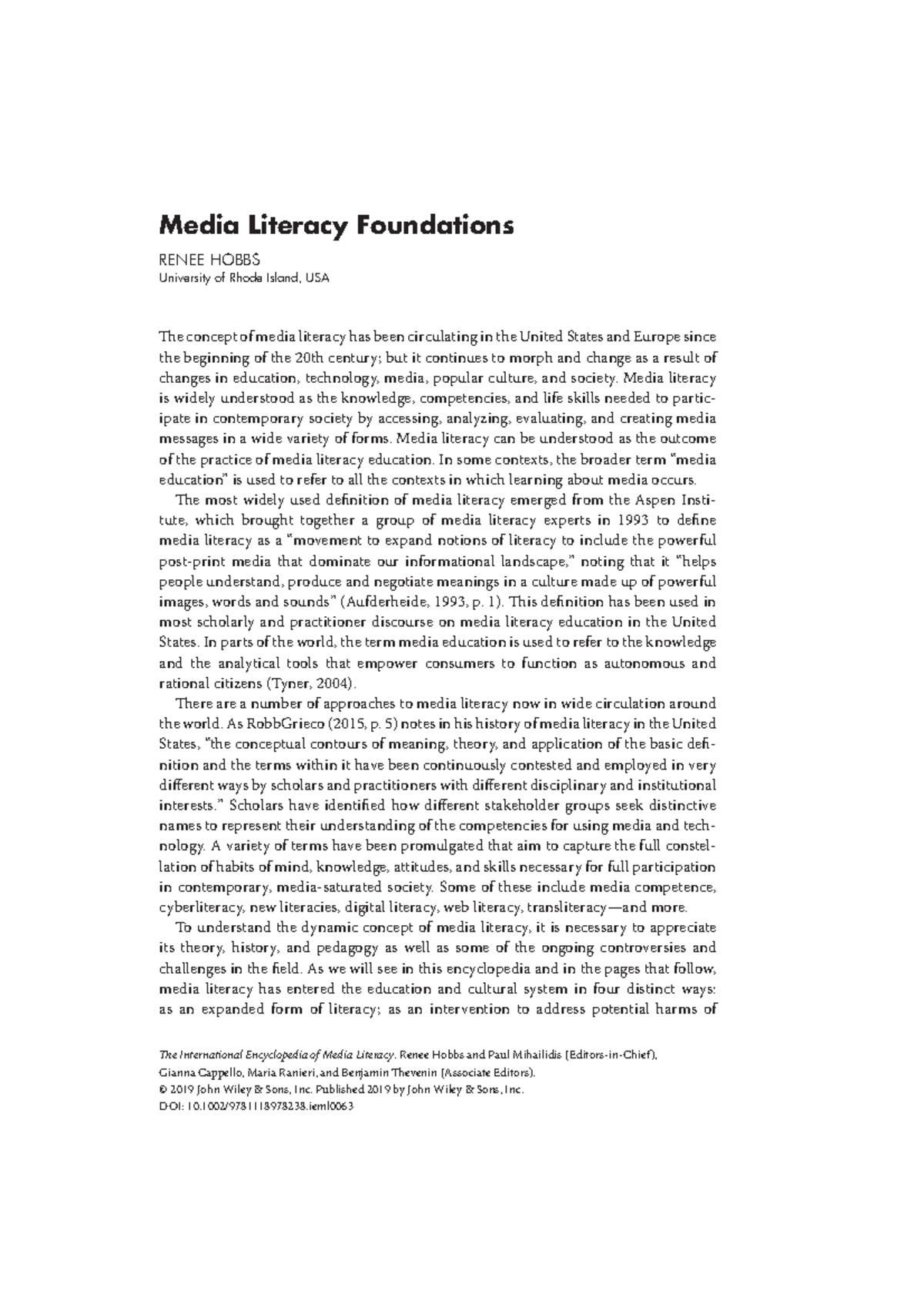 Media Literacy Foundations: Understanding Its Evolution and Impact ...