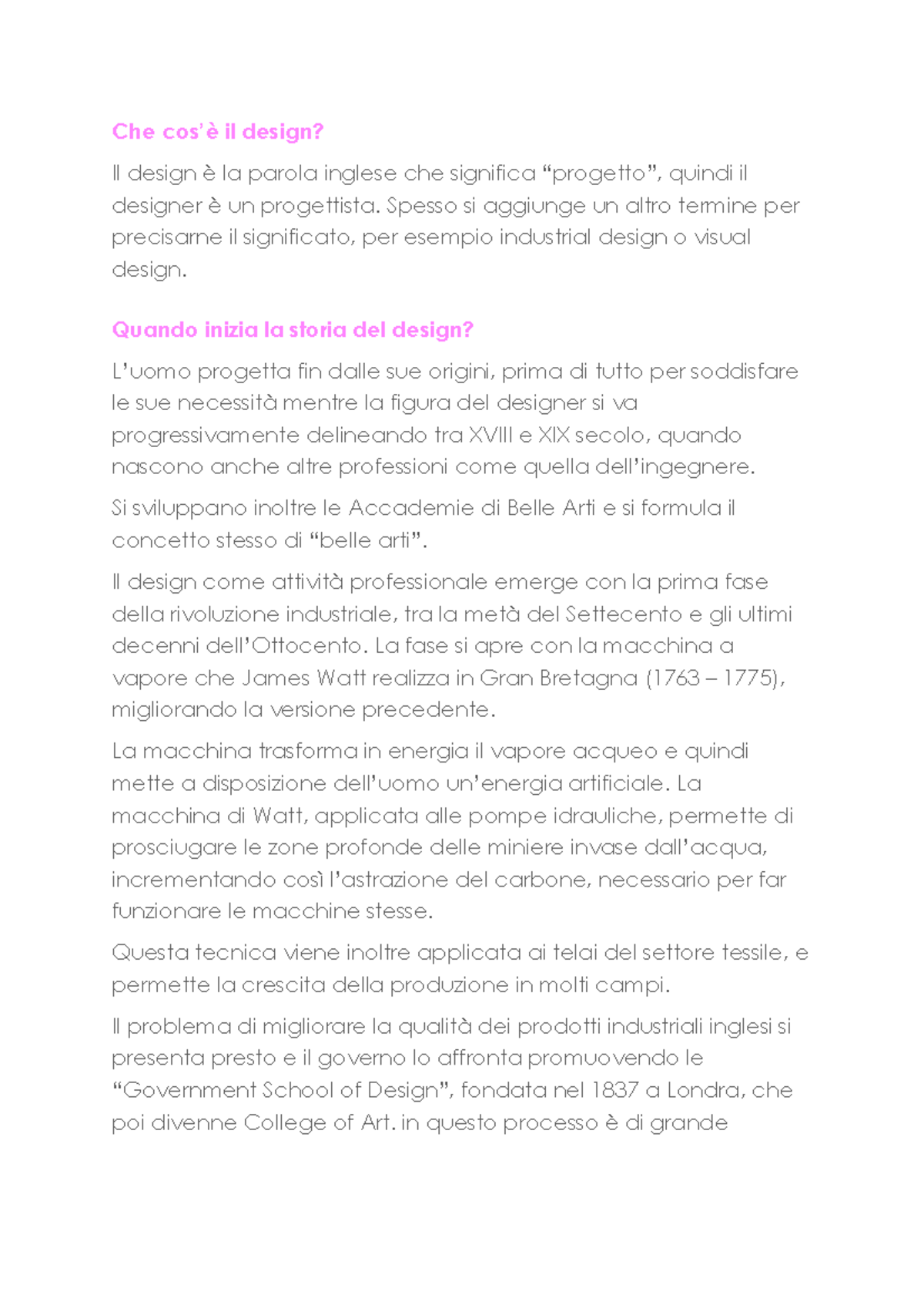 Riassunto libro - Manuale di storia del design - Che cos’è il design ...